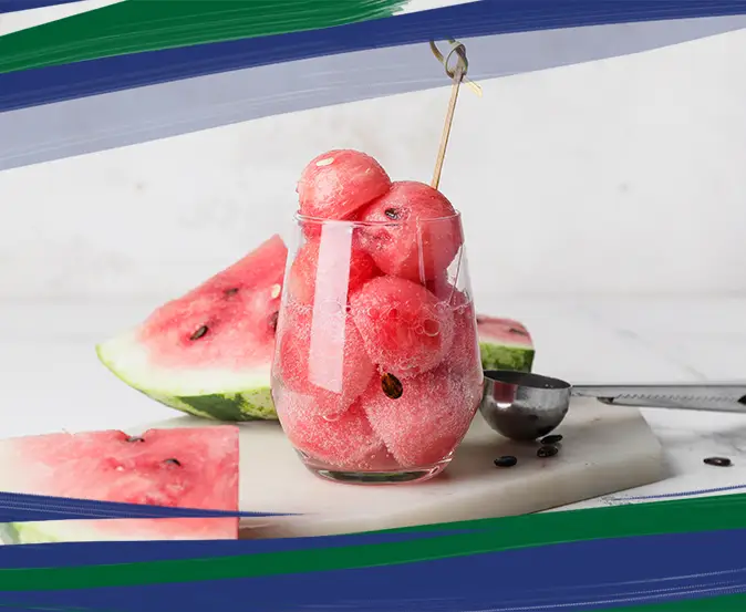 Recepten :: Sousvide :: Sous vide watermeloenballetjes in sherry